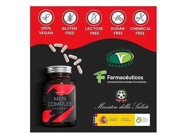 Naturadika Men Complex Viboost | Fuerza y Resistencia | 120 Cápsulas ...