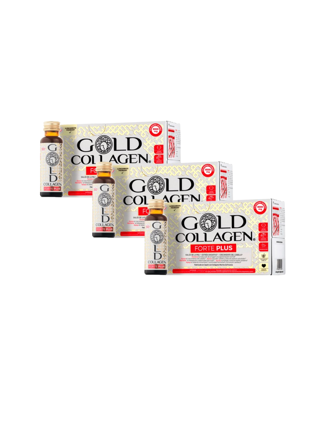 Gold Collagen Forte Plus Triplo | Cuidado Integral para Piel, Cabello y ...