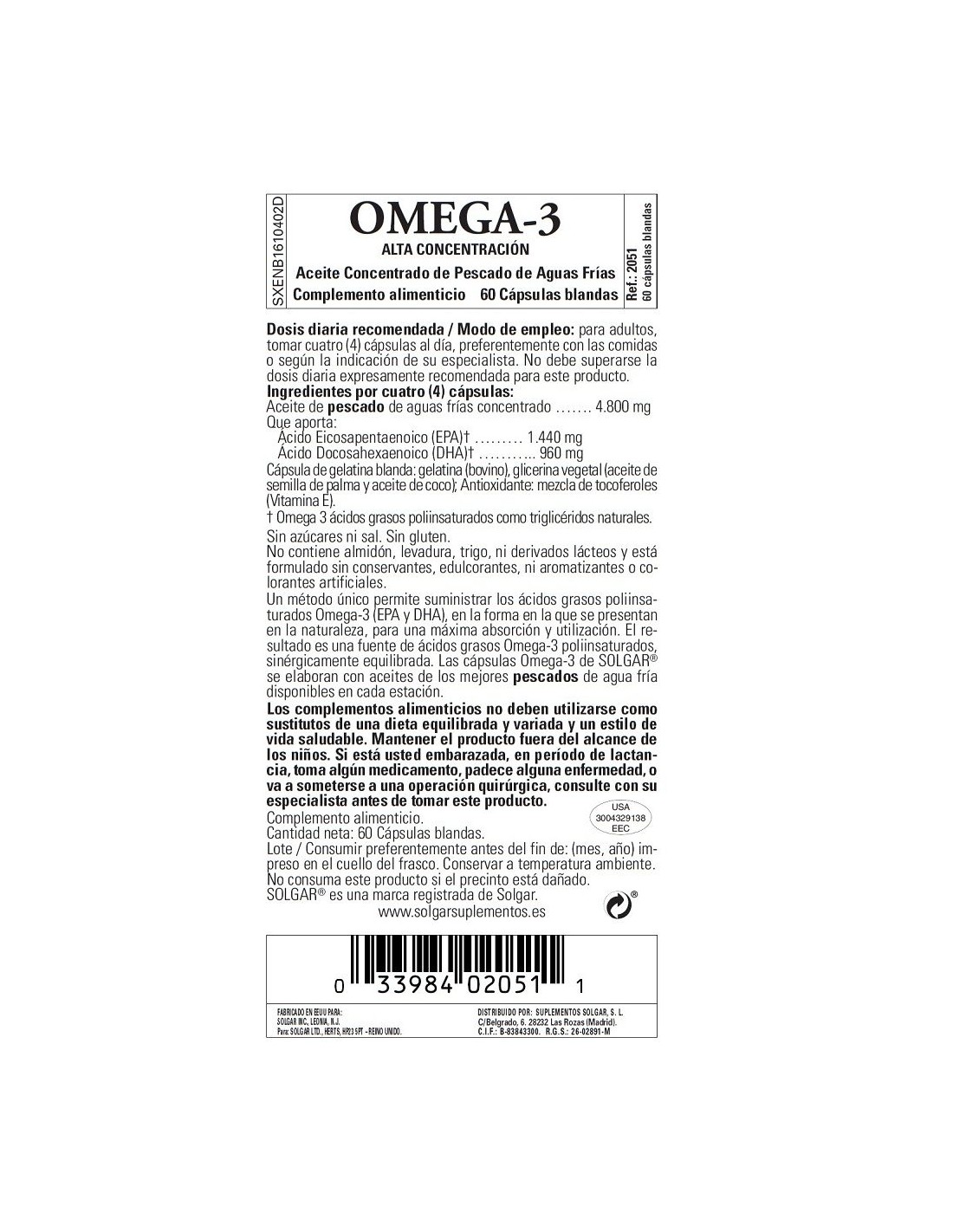 Solgar Omega-3 60 Grageas de EPA y DHA - Farmacia Chamberí